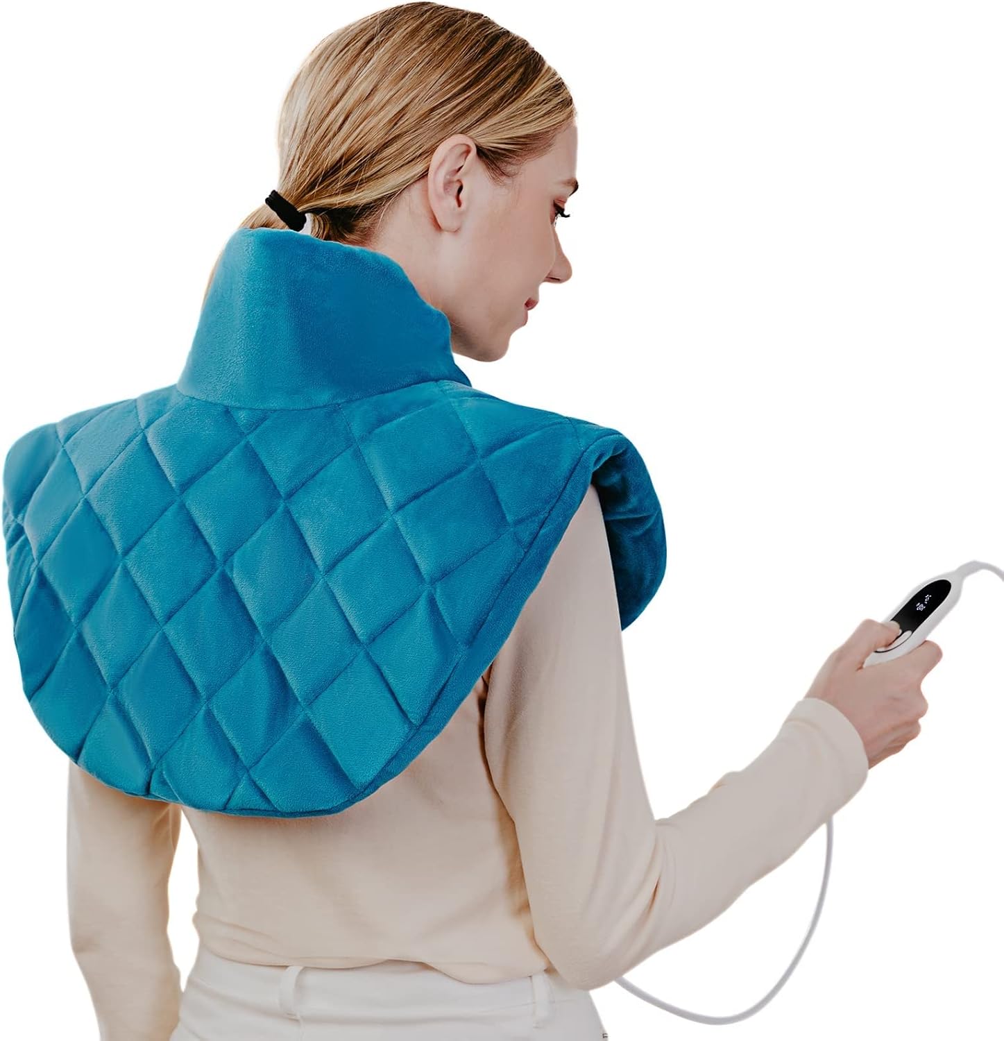 Heating Pad for Neck and Shoulders, 3lb Weighted Electric Heated Neck ...