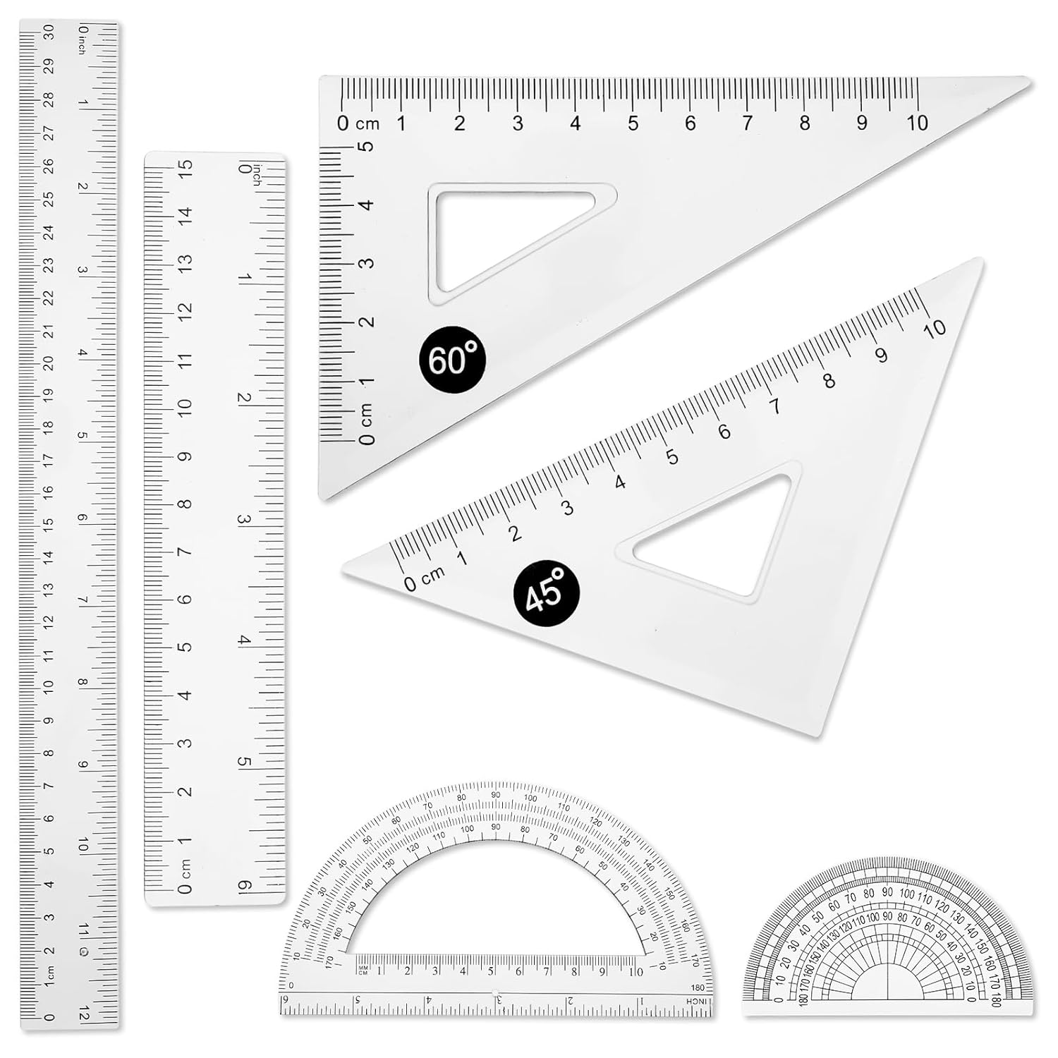 Amazon.com: 6 PCS Clear Ruler Bulk for Classroom Plastic Rulers 12+6 ...