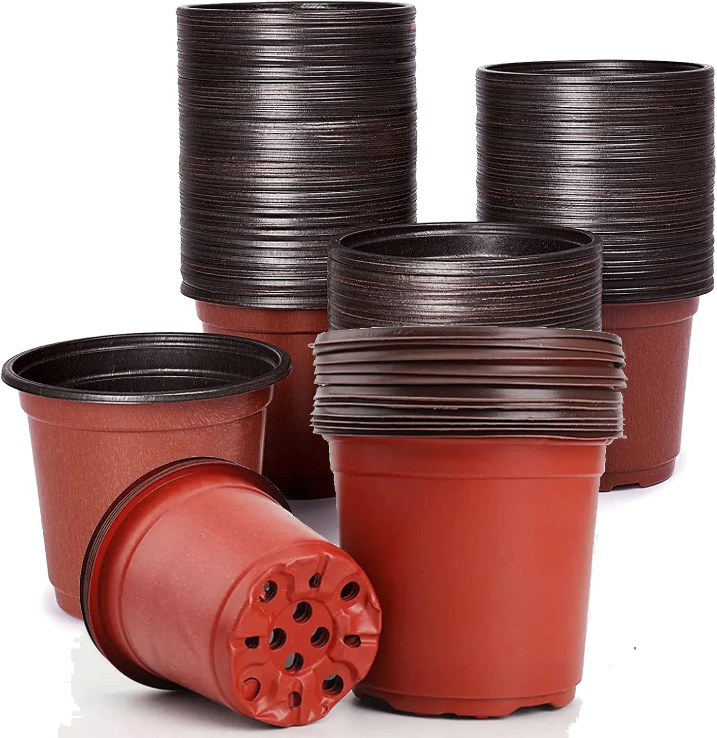 Amazon.com: XVZ 250Pack 4 Inch Plastic Plant Nursery Pots Come ...