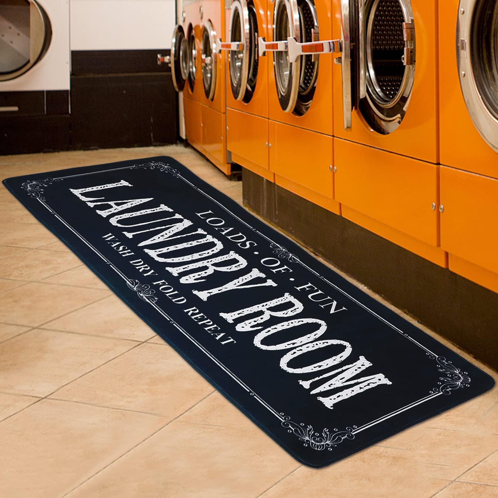 Amazon.com: ROMAMIGO Laundry Room Rug Runner Non Slip Laundry Mats ...