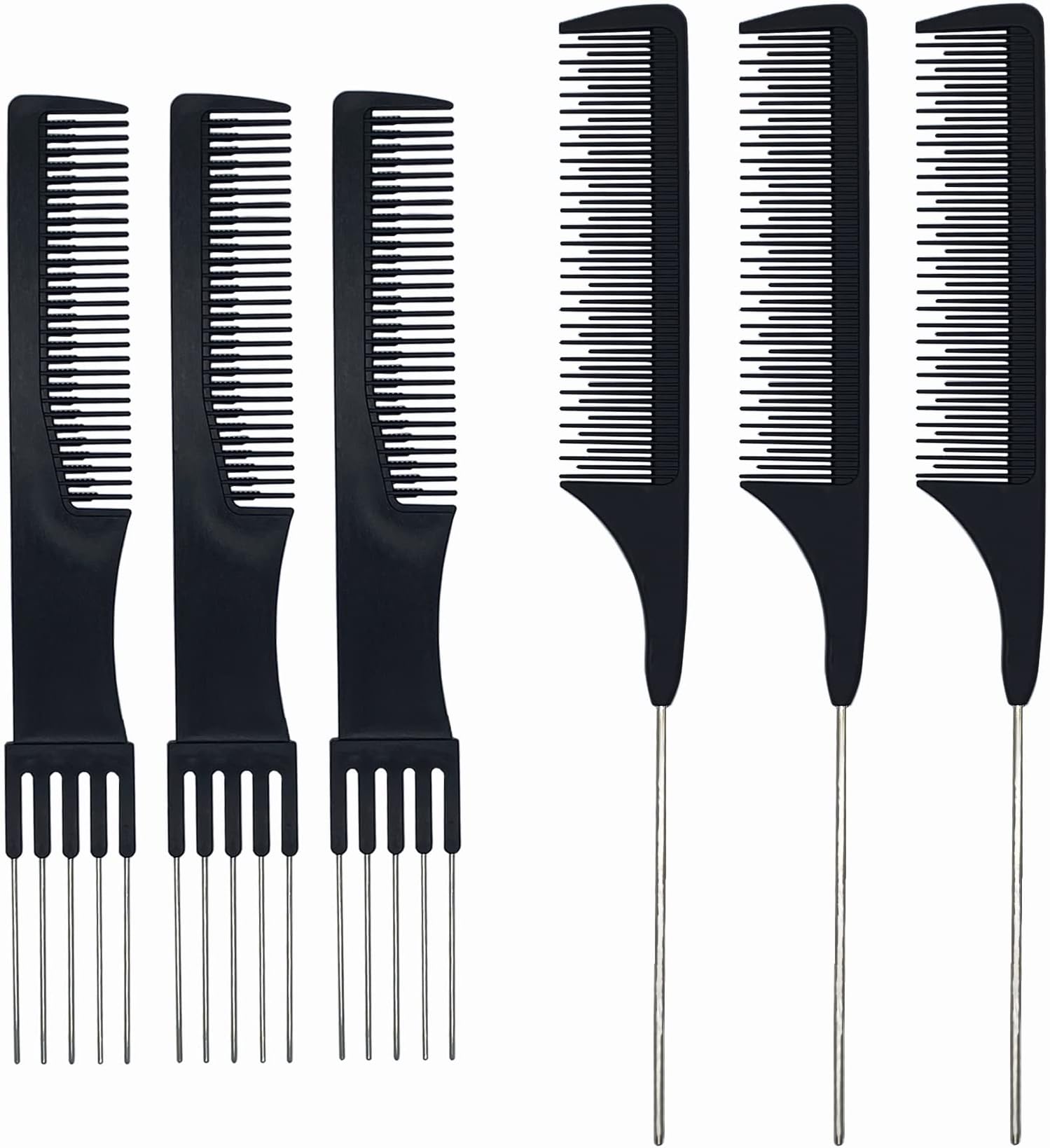 Amazon.com : Lift Teasing Combs with Metal Prong 2 Pack Salon Teasing ...