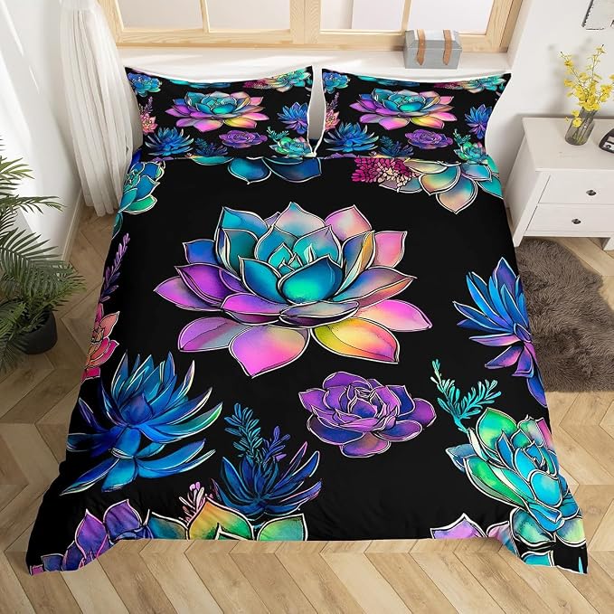 Amazon.com: Erosebridal Succulents Bedding Set for Boys, Green Plant ...