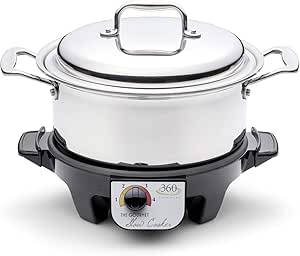 360 Cookware Gourmet Slow Cooker and Stainless Steel Stock Pot with ...