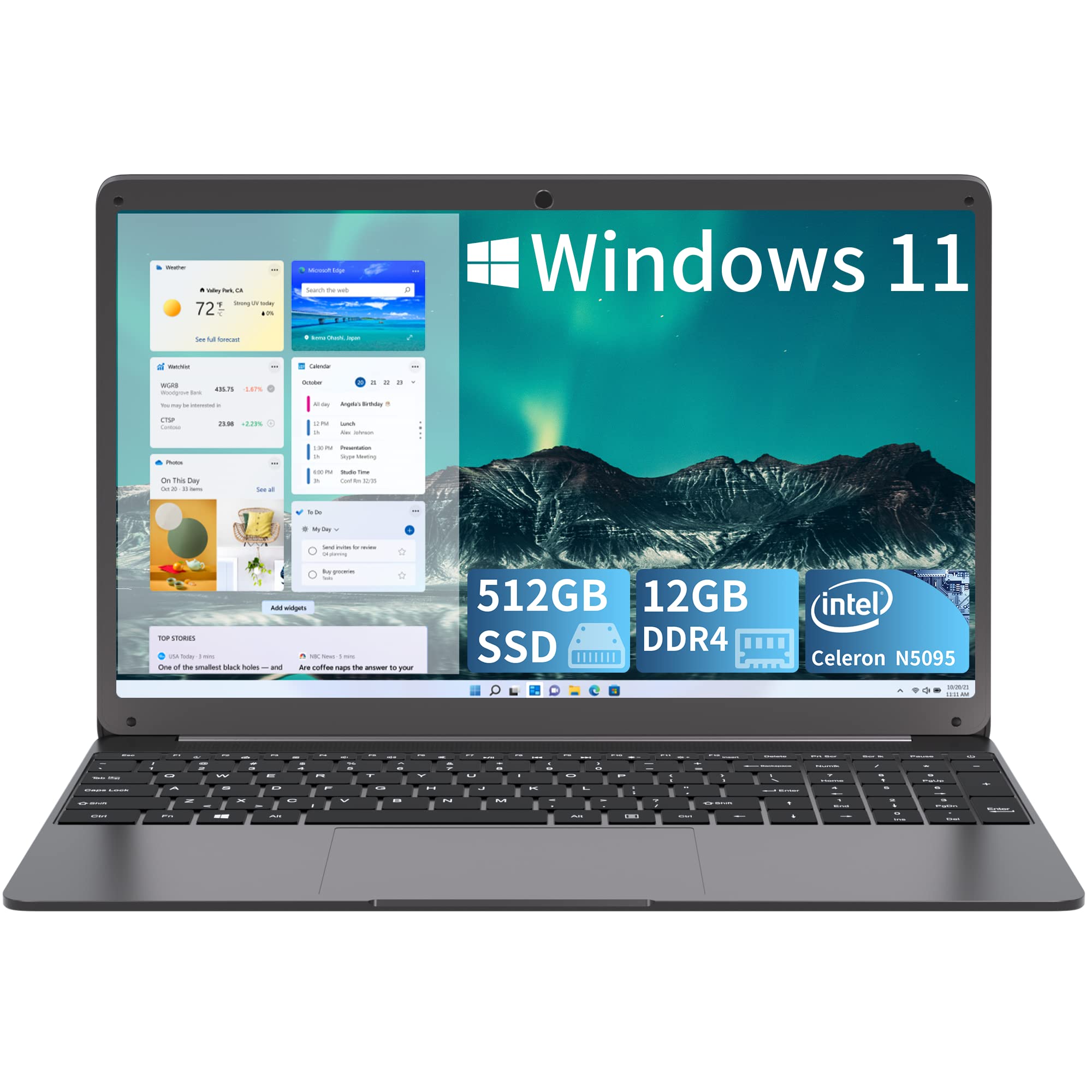 Snapklik.com : SGIN Laptop, 12GB RAM 512GB ROM Laptops, Quad-Core N5095 ...