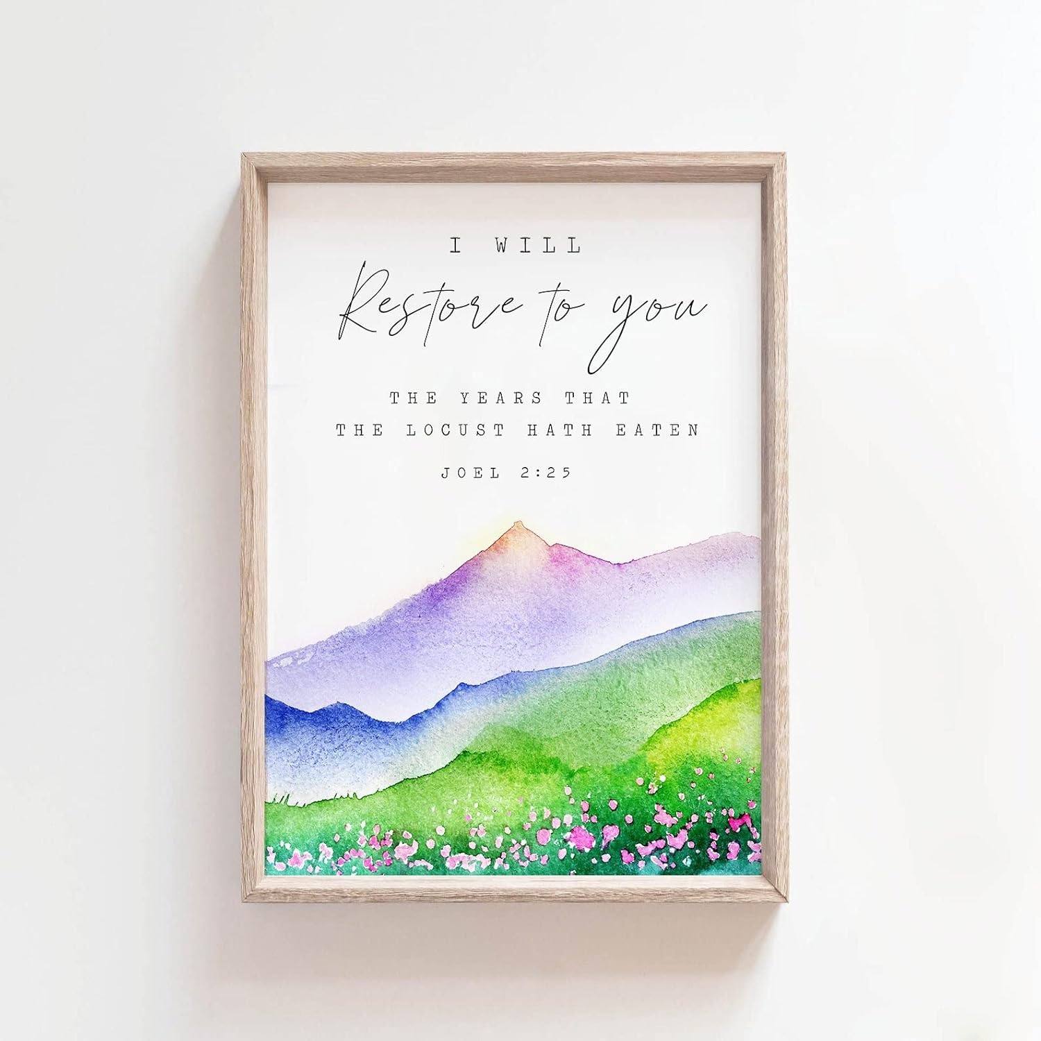 Amazon.com: I Will Restore To You The Years Joel 2 25 Bible Verse Wall ...
