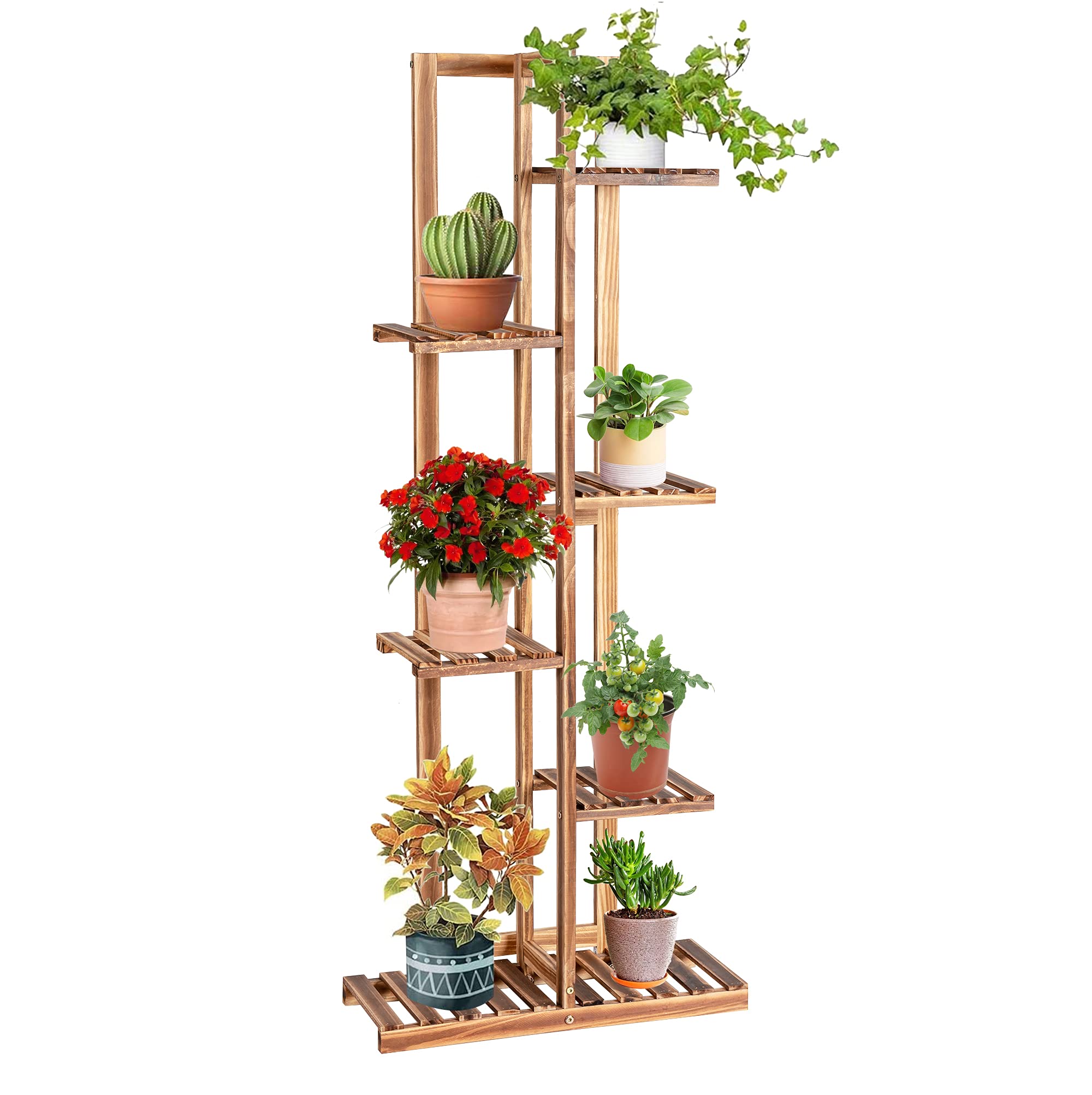COSTWAY 5/6-Tier Plant Stand, 6/7 Potted Flower Rack High Low Display ...