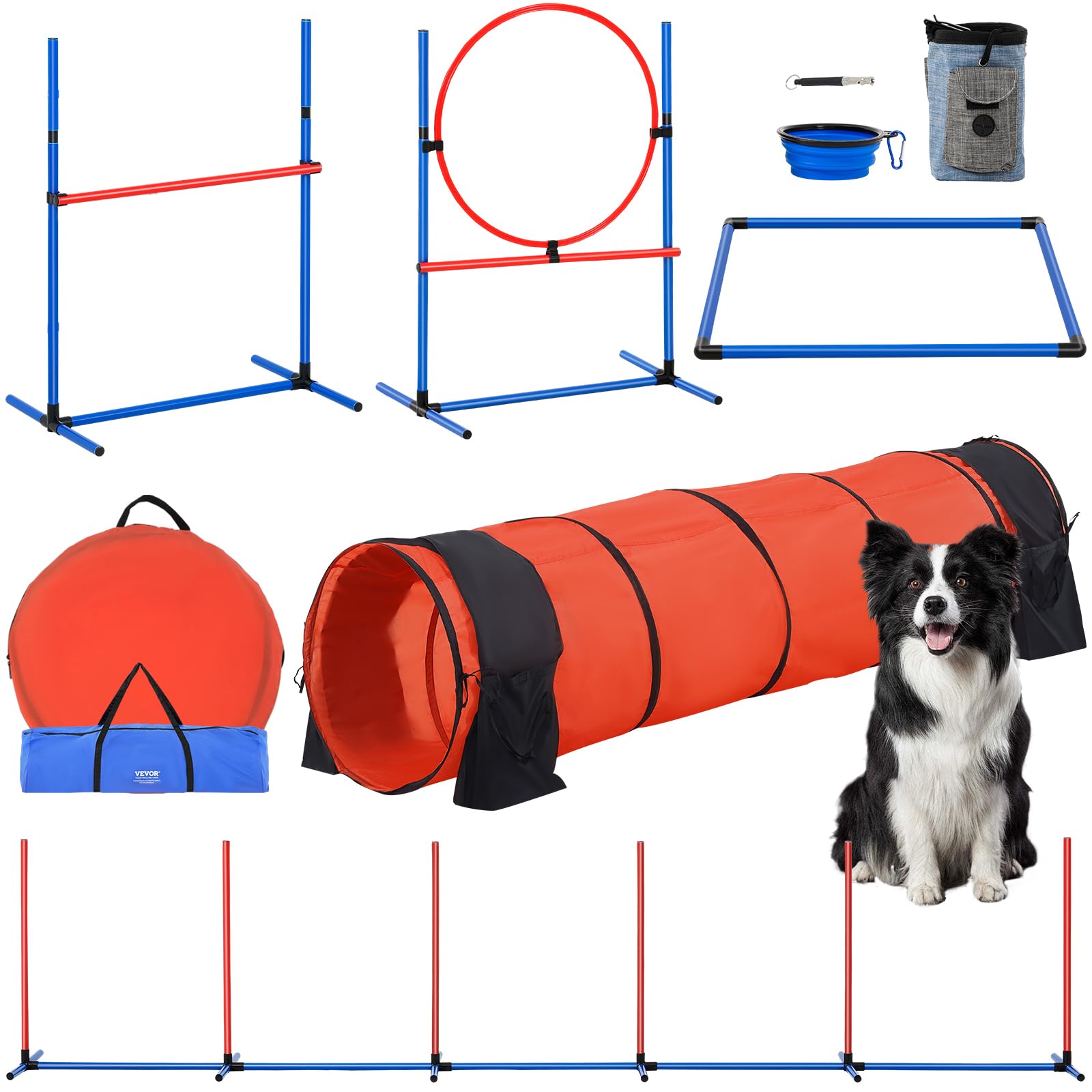 Amazon.com : VEVOR Dog Agility Training Equipment, Dog Obstacle Course ...