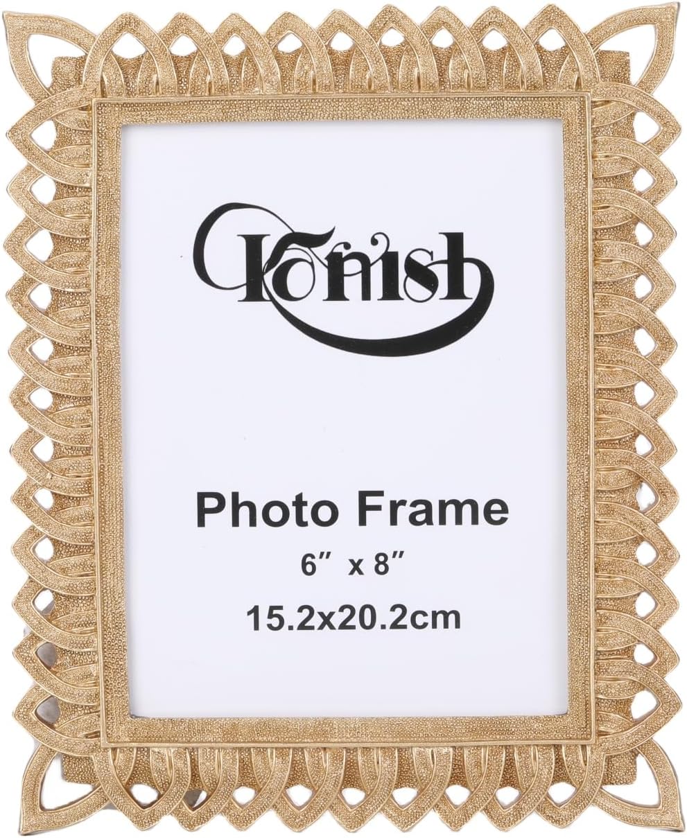 Amazon.com - Gold Picture Frame 6x8 Golden Retro Ornate Photo Frames 6 ...