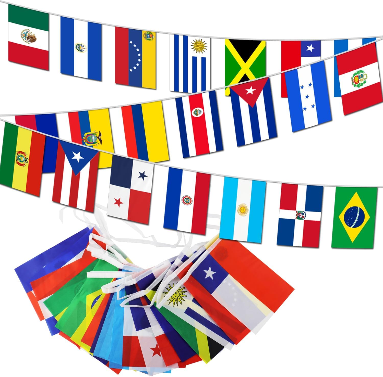 Amazon.com: AuTop 2 Set 21 Countries Spanish Speaking Flags Banner ...