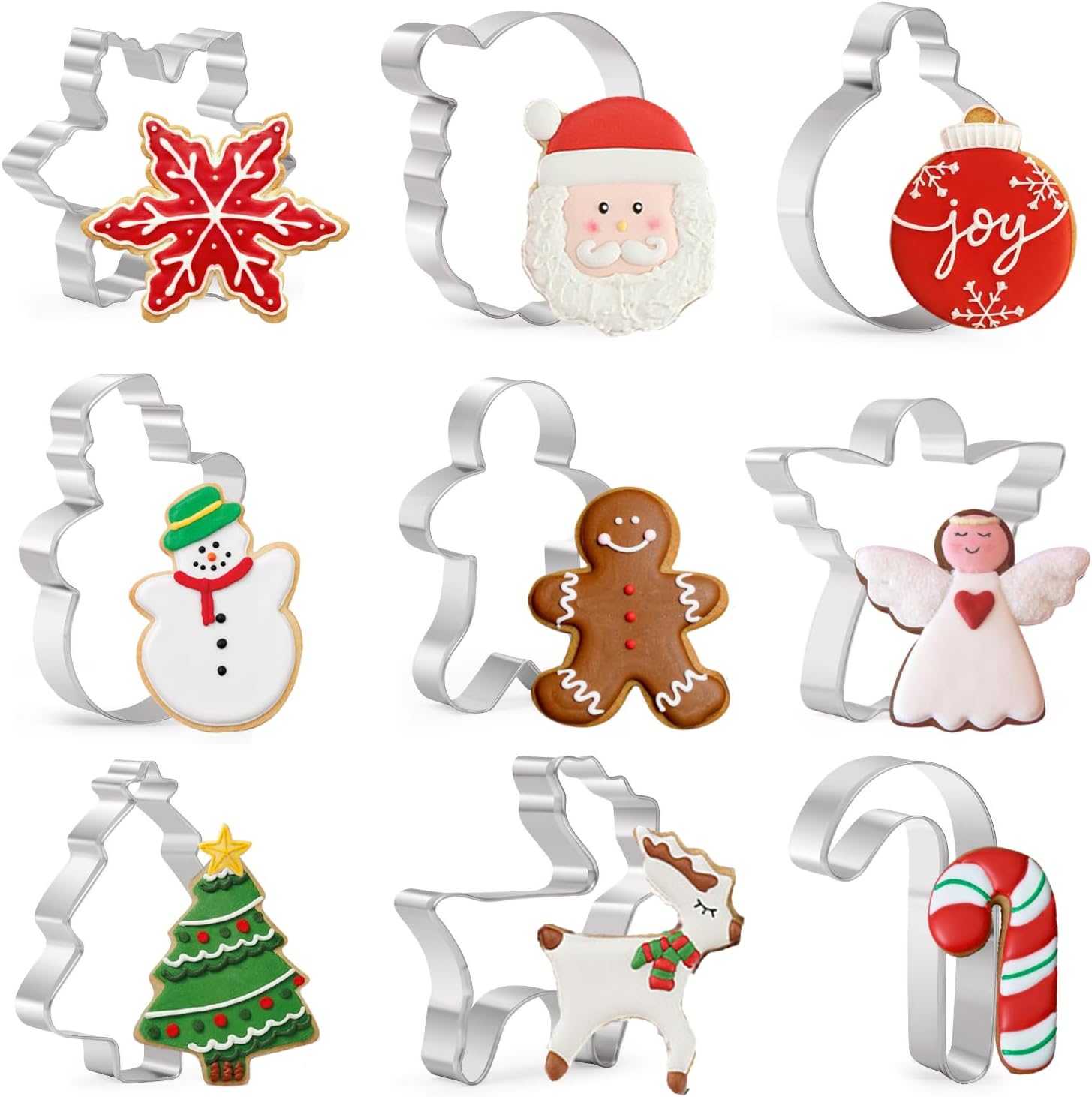 Amazon.com: Kaishane 18 Pieces Christmas Cookie Cutter Set - Snowflake ...