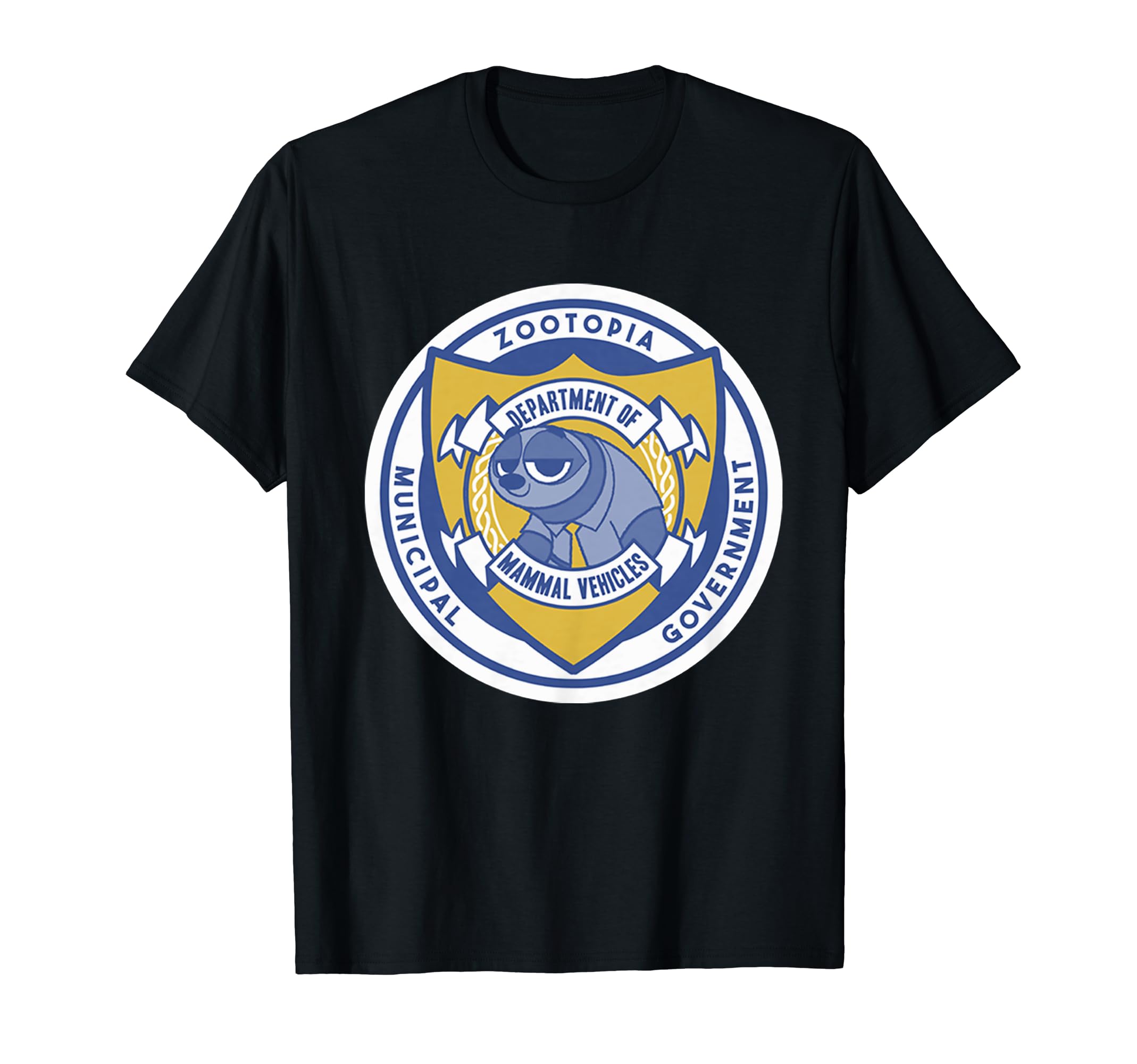 Amazon.com: Disney Zootopia Sloth DMV Badge Graphic T-Shirt T-Shirt ...