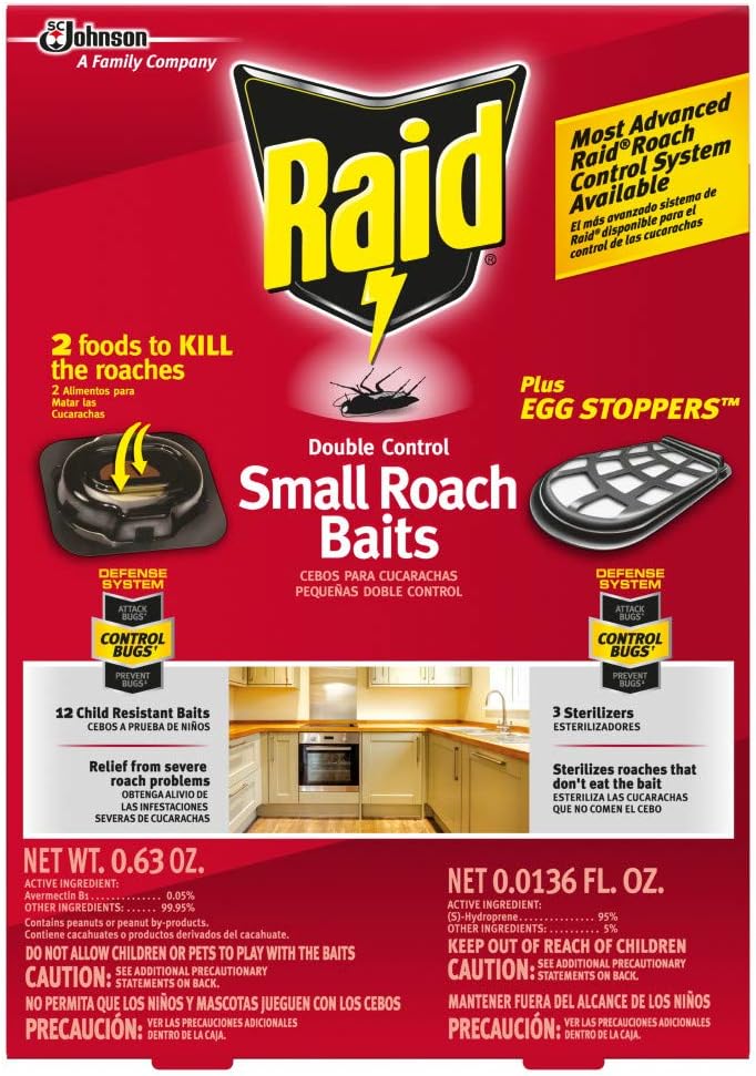 Amazon.com: Raid Double Control Small Roach Baits Plus Egg Stopper 0.63 Ounce (Pack of 1 ...