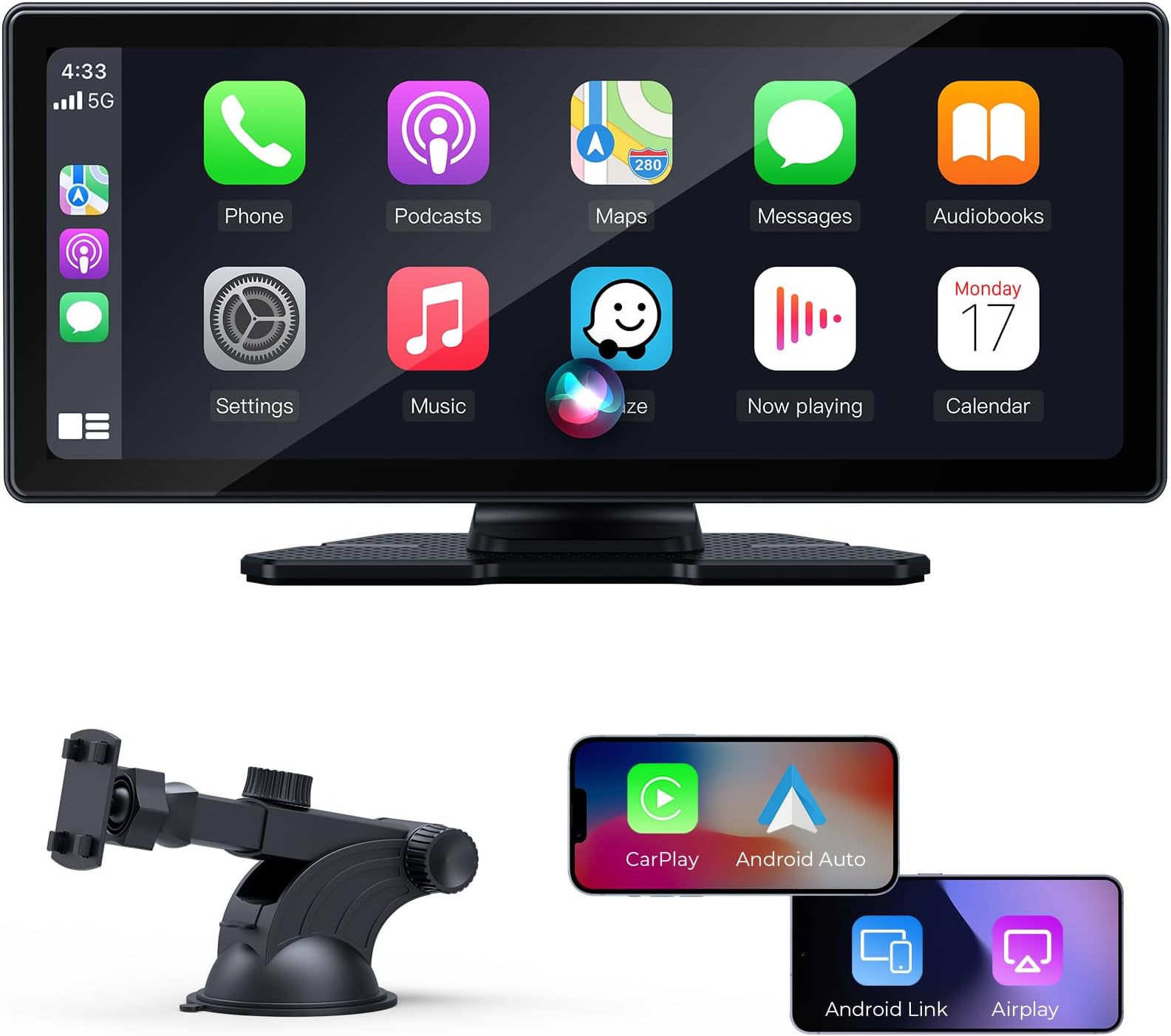plimpton Carplay Wireless Android Auto Autoradio, 9 Pollici HD IPS ...
