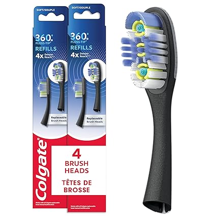 Amazon.com : Colgate 360 Floss-Tip Replaceable Toothbrush Head Refills ...