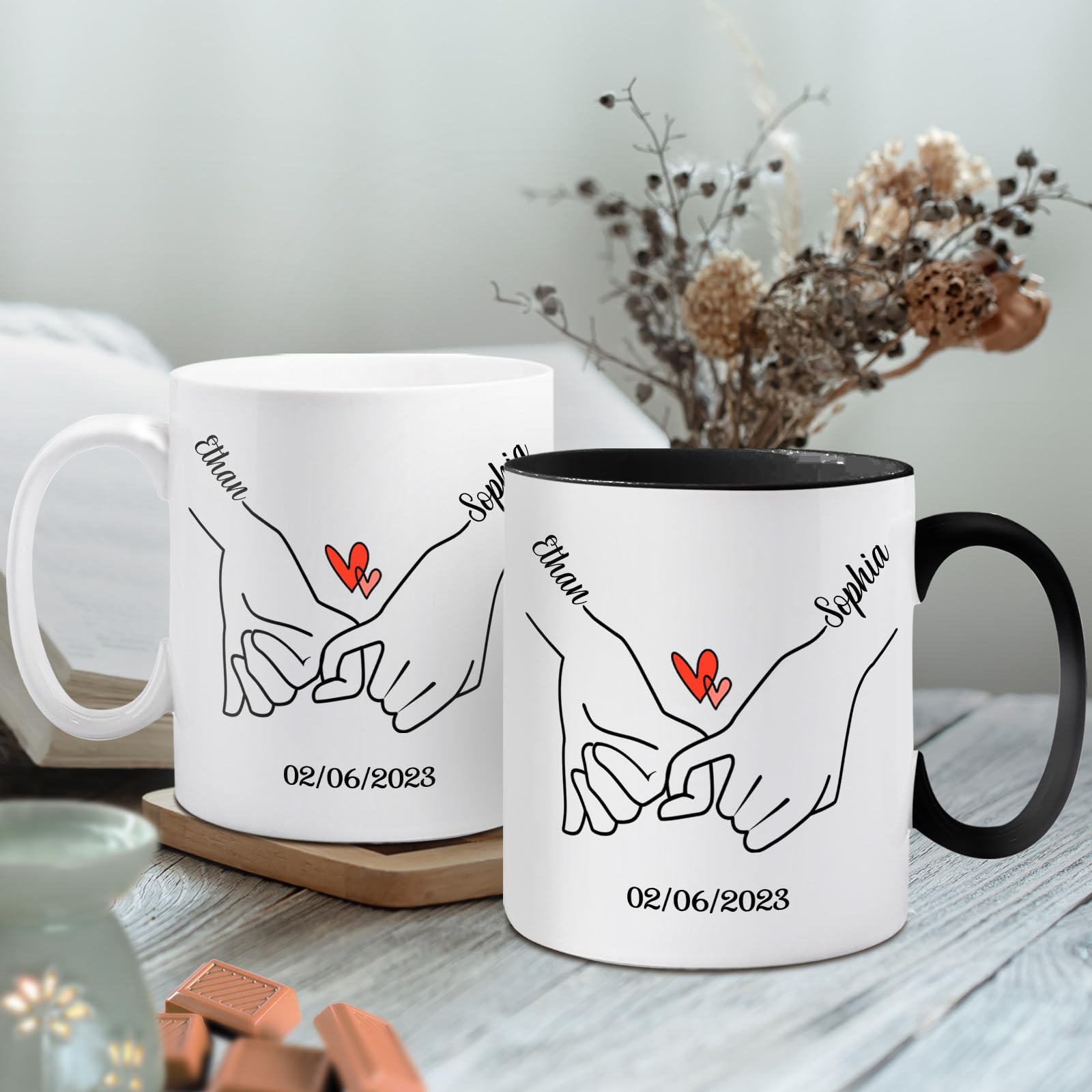 Amazon.com: Personalized Couple Coffee Mugs with Photo, Names - Wedding ...