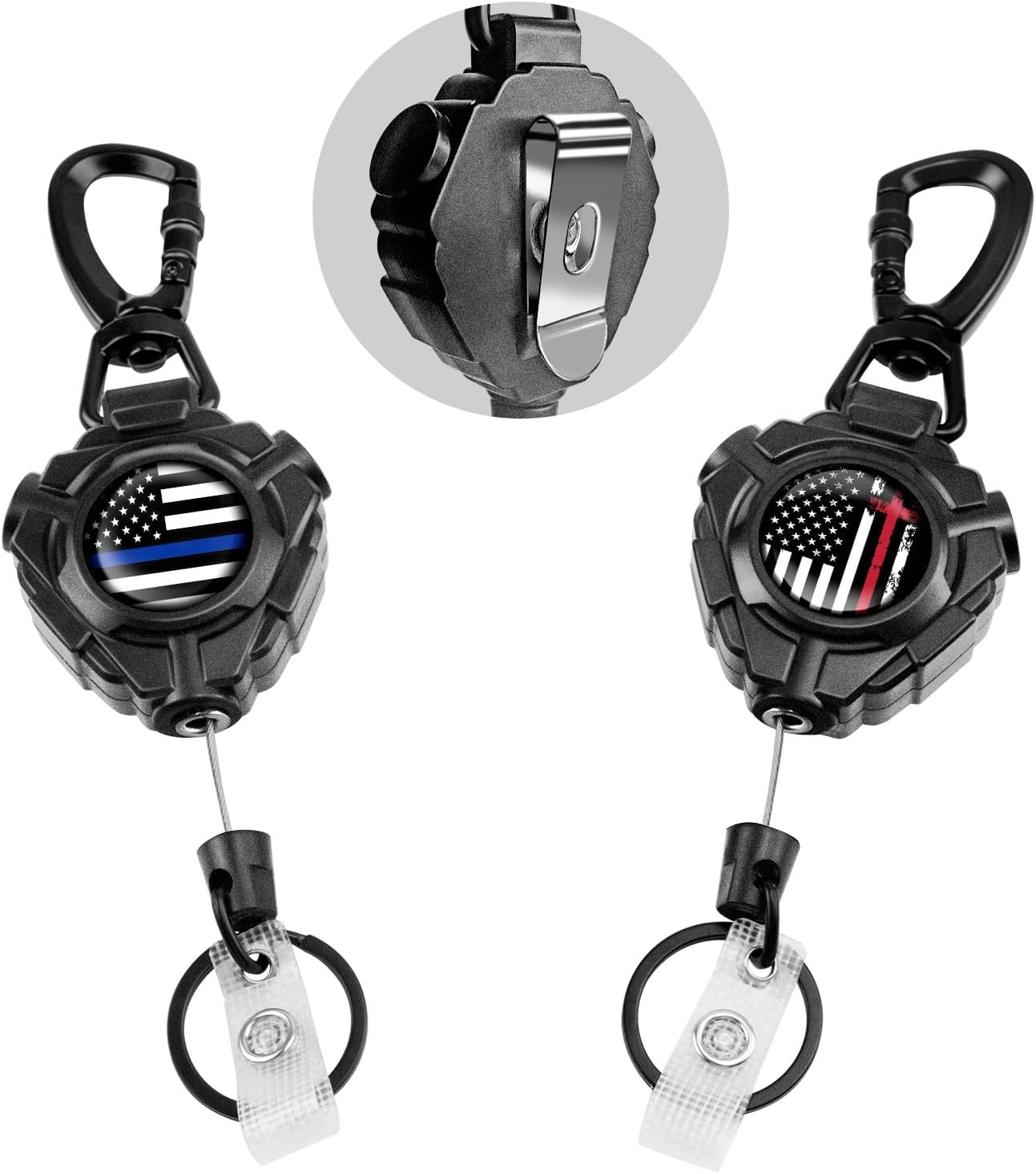 Amazon.com : bolimoss Retractable Keychain Heavy Duty 2 Pack Name Badge ...