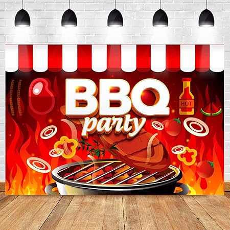Amazon.com: BBQ Party Backdrop Oven BBQ Photography Background MEETSIOY ...