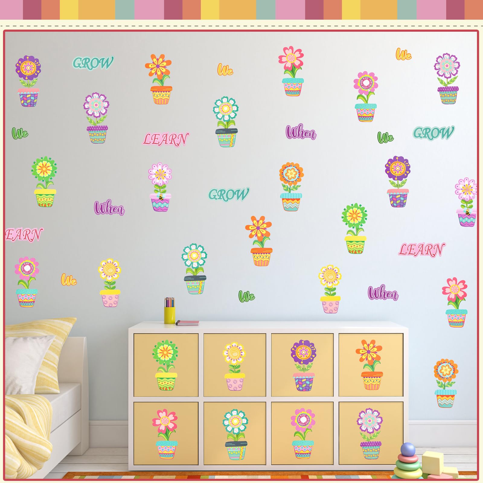 Snapklik.com : YUSUOA 45 Pcs Flower Cutouts Flower And Pot Shape Spring ...