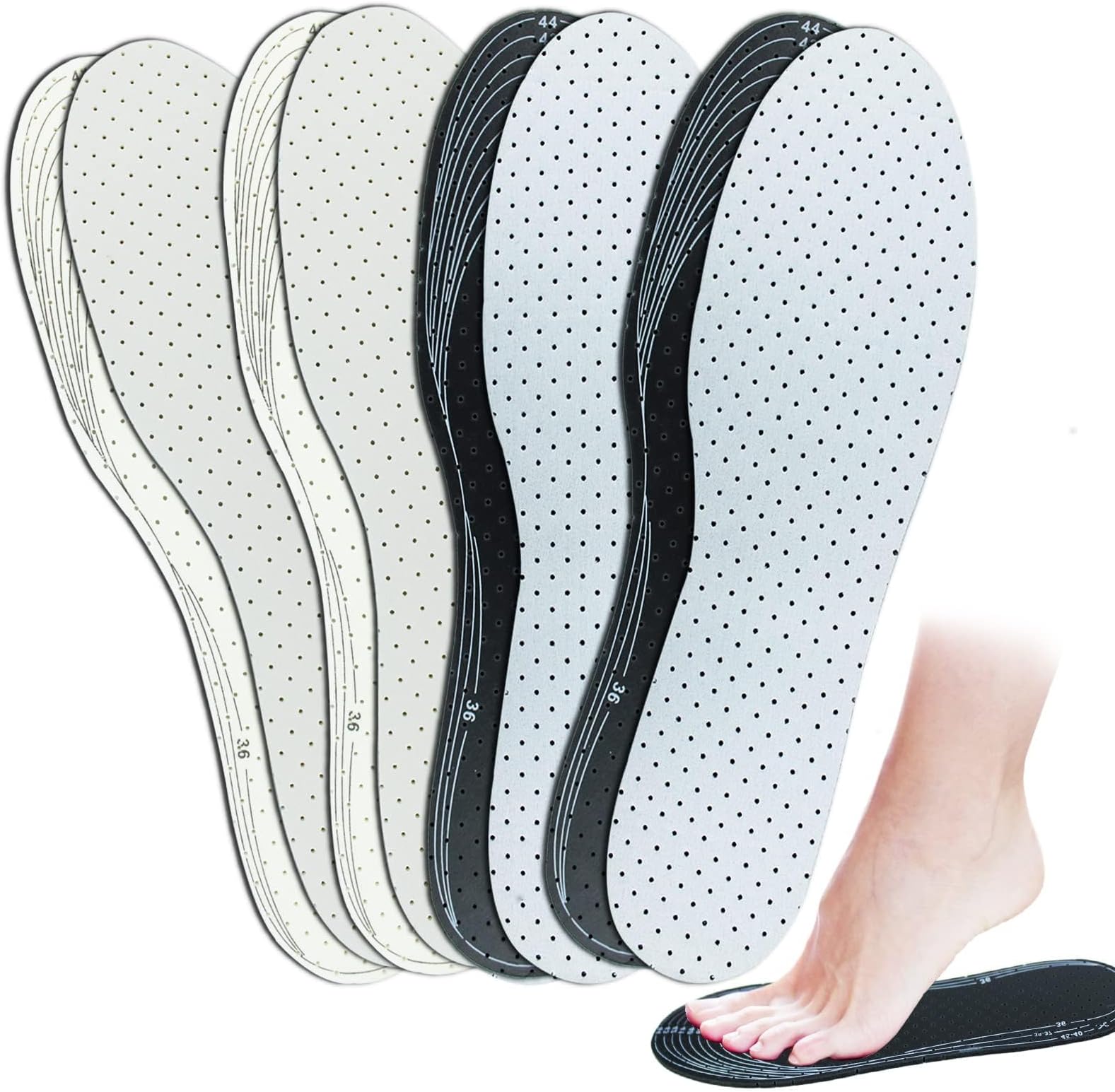 Amazon.com: 4 Pairs Breathable Shoe Insoles Cuttable Universal Shoe ...