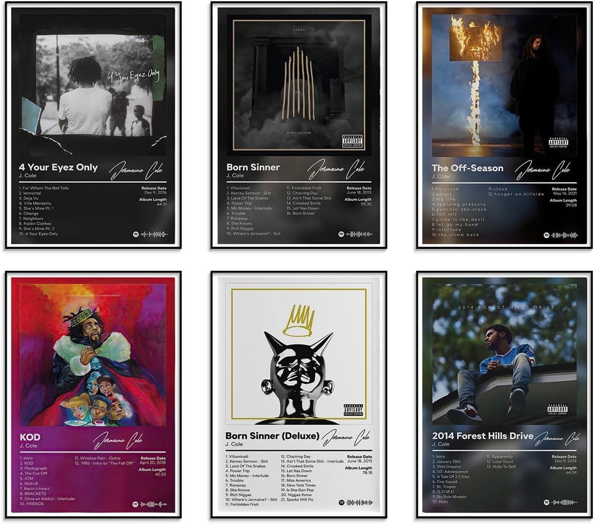 Facdem J.Cole Signed Limited Poster Music Album Cover Posters Print Set ...