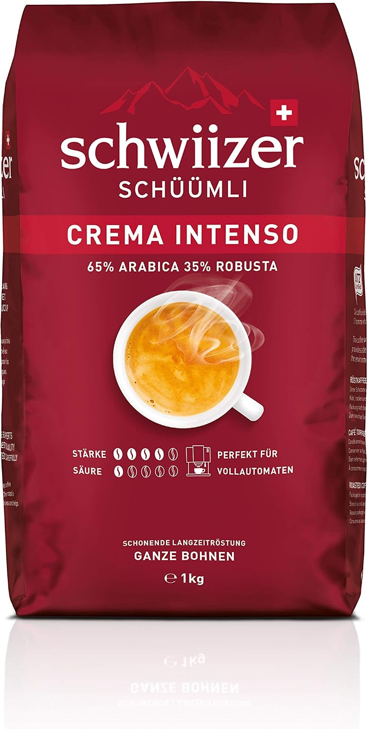 Schwiizer Schüümli Crema Intenso - Whole Coffee Beans 1kg - Swiss ...