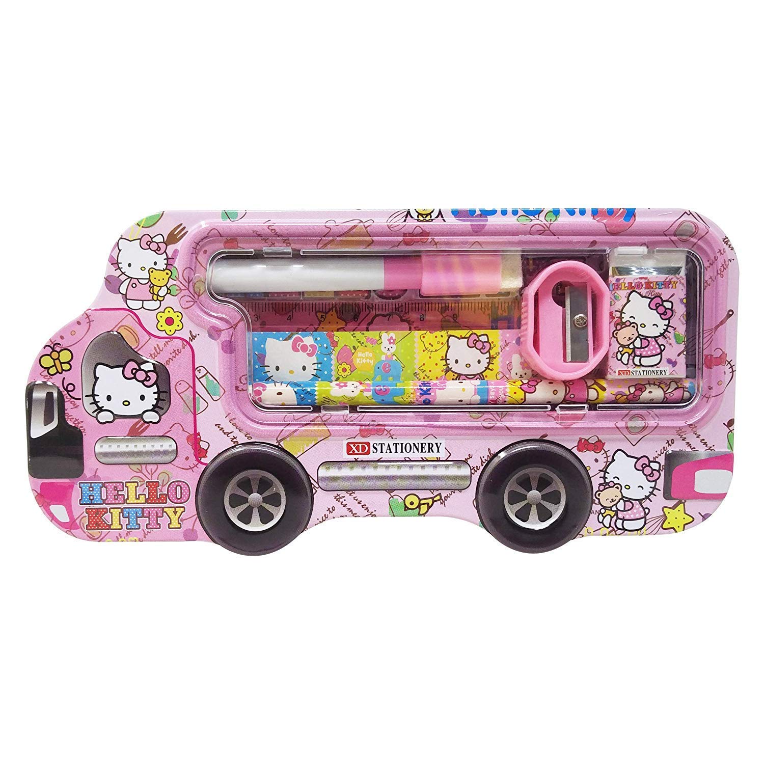 Spocco | Multicolour Cartoon Printed Van Shape Matal Pencil Box with ...