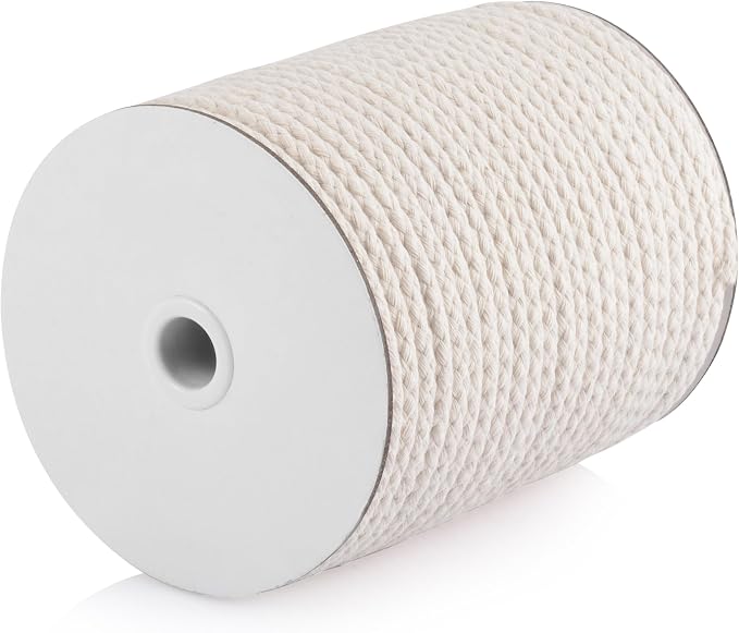 Amazon.com: CAQUBO 8mm Cotton Braided Macrame Cord 65 Yards (195 Ft ...
