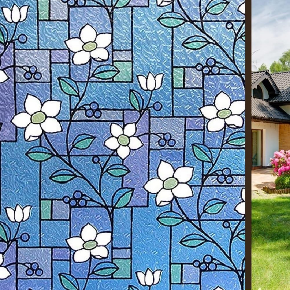 Buy MOCOCO Sea Blue Privacy Window Film Frosting Film Window Sticker ...
