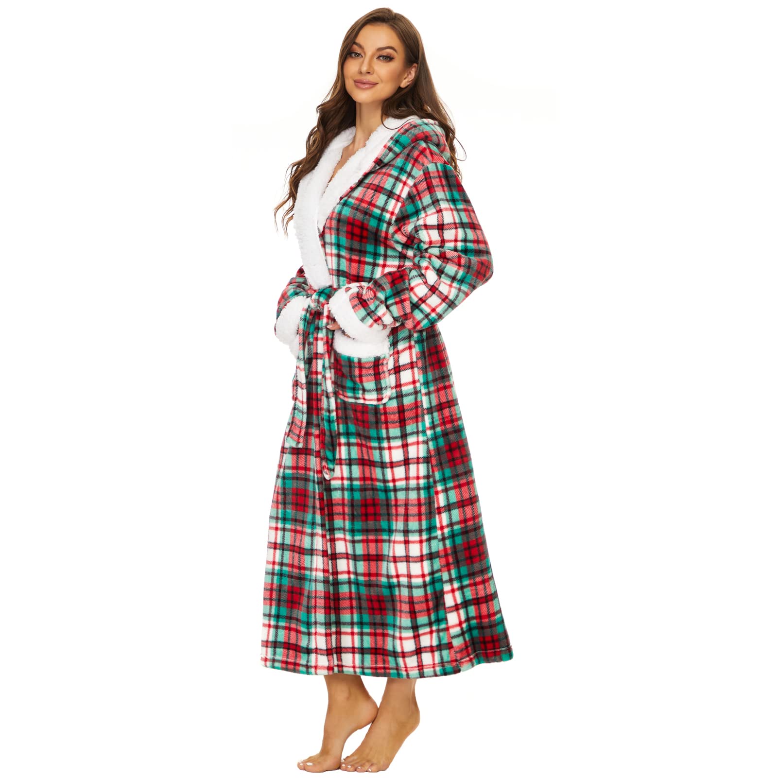 Snapklik.com : Iniber Plush Robes For Women, Womens Robe Long, Fuzzy ...