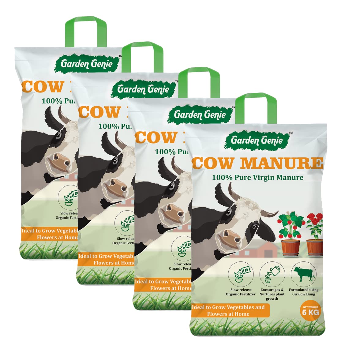 Garden Genie Cow Dung Manure Fertilzers for Plants 20 Kg | Organic ...
