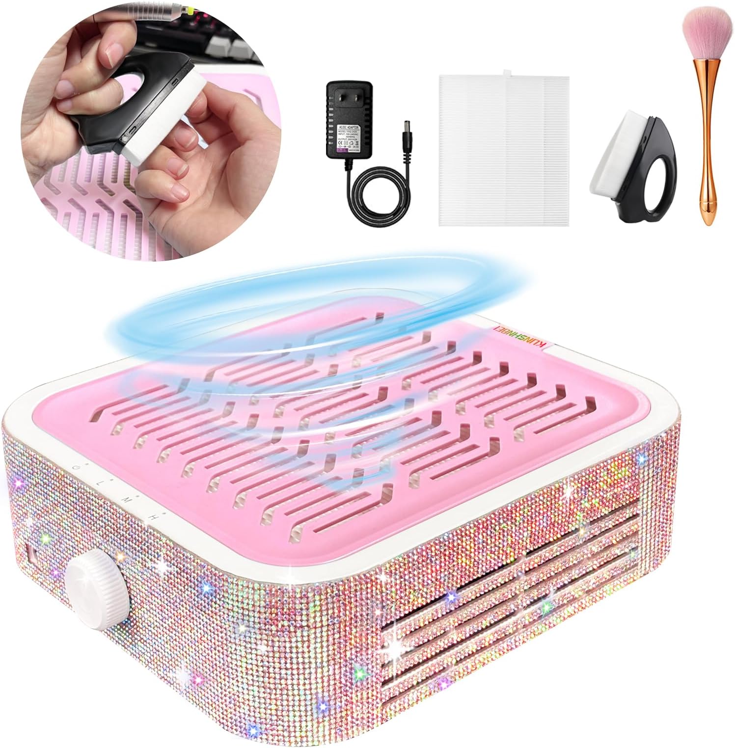 Amazon.com: Nail Dust Collector, 120W Powerful Vacuum Fan Vent Dust ...