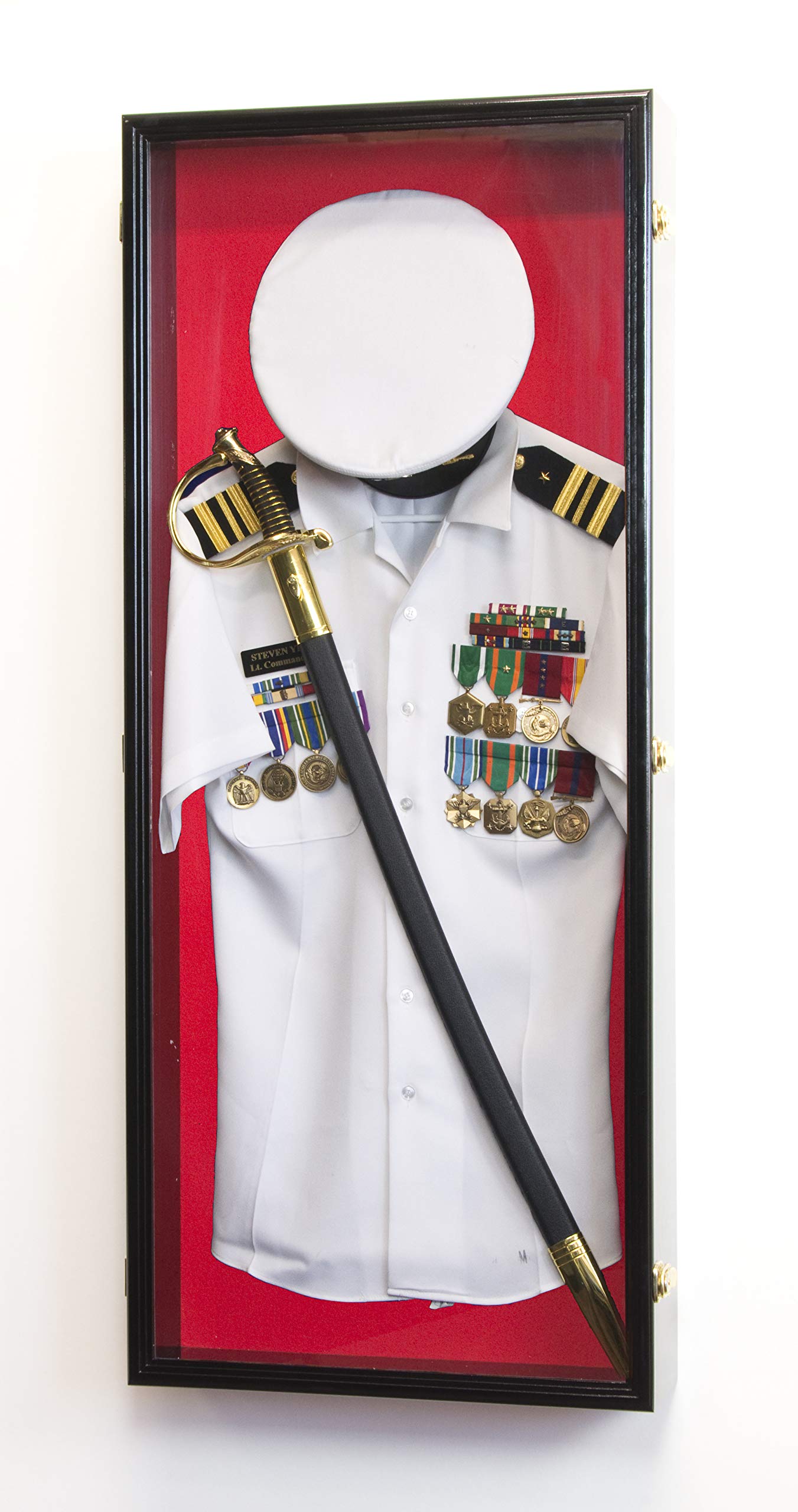 Amazon.com: Military Shadow Box Display Case Uniform Cap Hat Sword ...