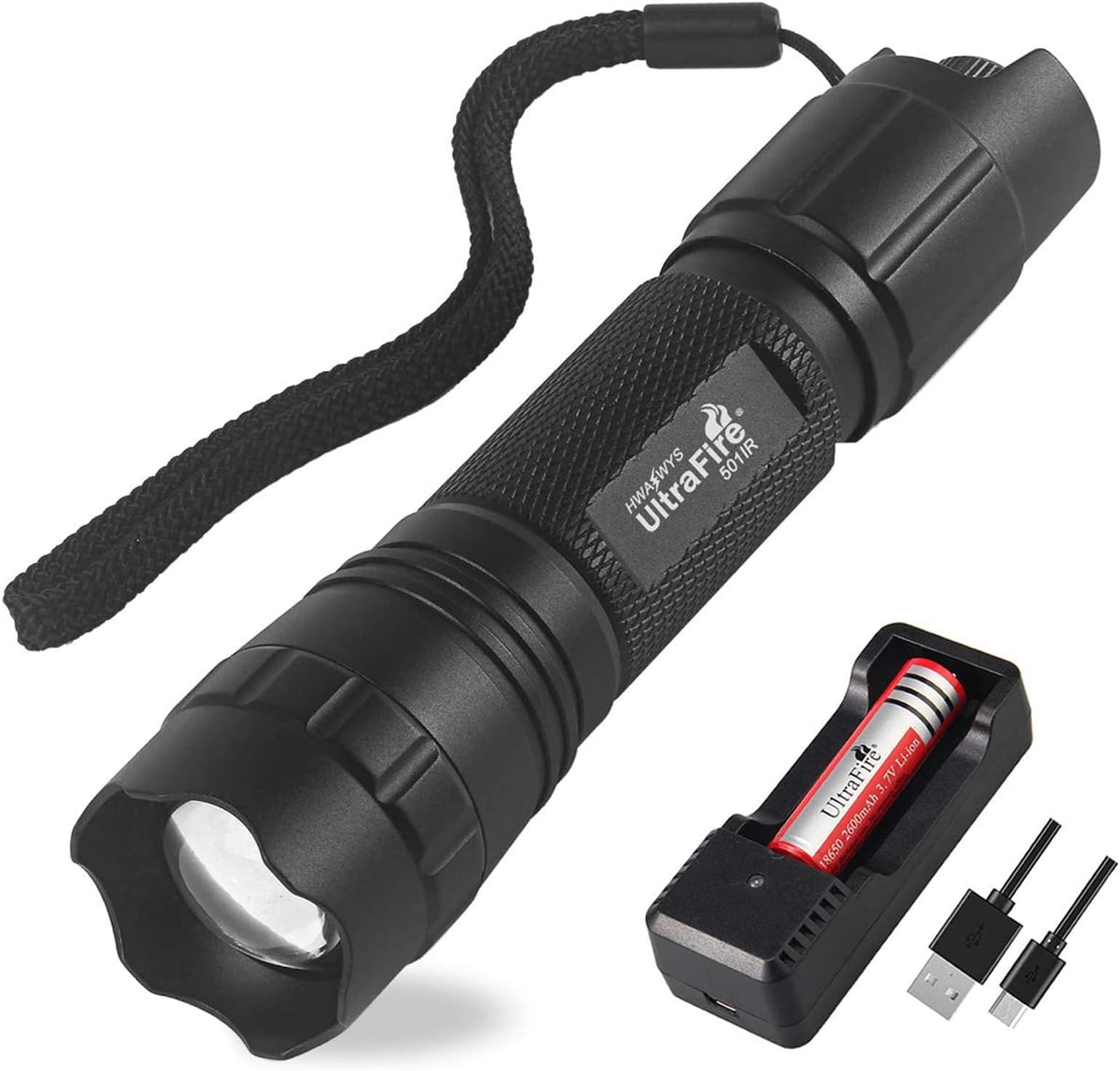 ULTRAFIRE IR Torch 850nm Infrared LED Torch, Stepless Dimming IR Light ...