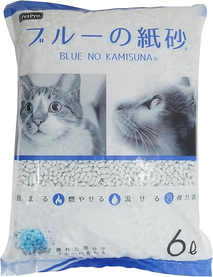 Amazon | ペットプロ ブルーの紙砂 6L | PetPro | 猫砂 通販