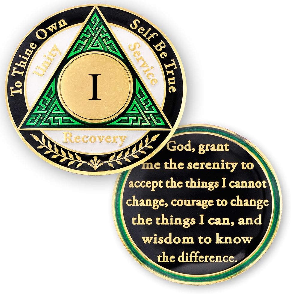 Amazon.com: 1 Year AA Medallions Coin - Alcoholics Anonymous Chips ...