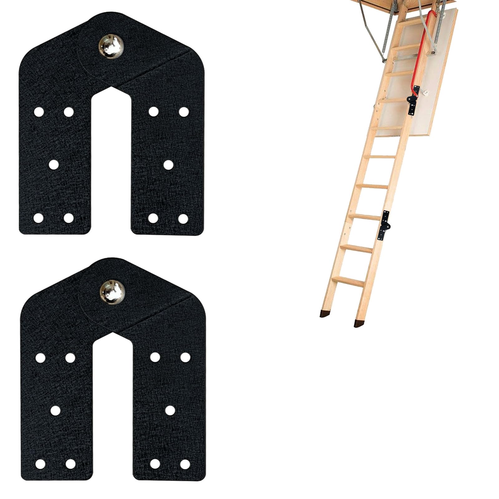 QIXIN 2 Pcs Attic Ladder Hinge Pull Down Attic Stair Parts Attic Ladder ...