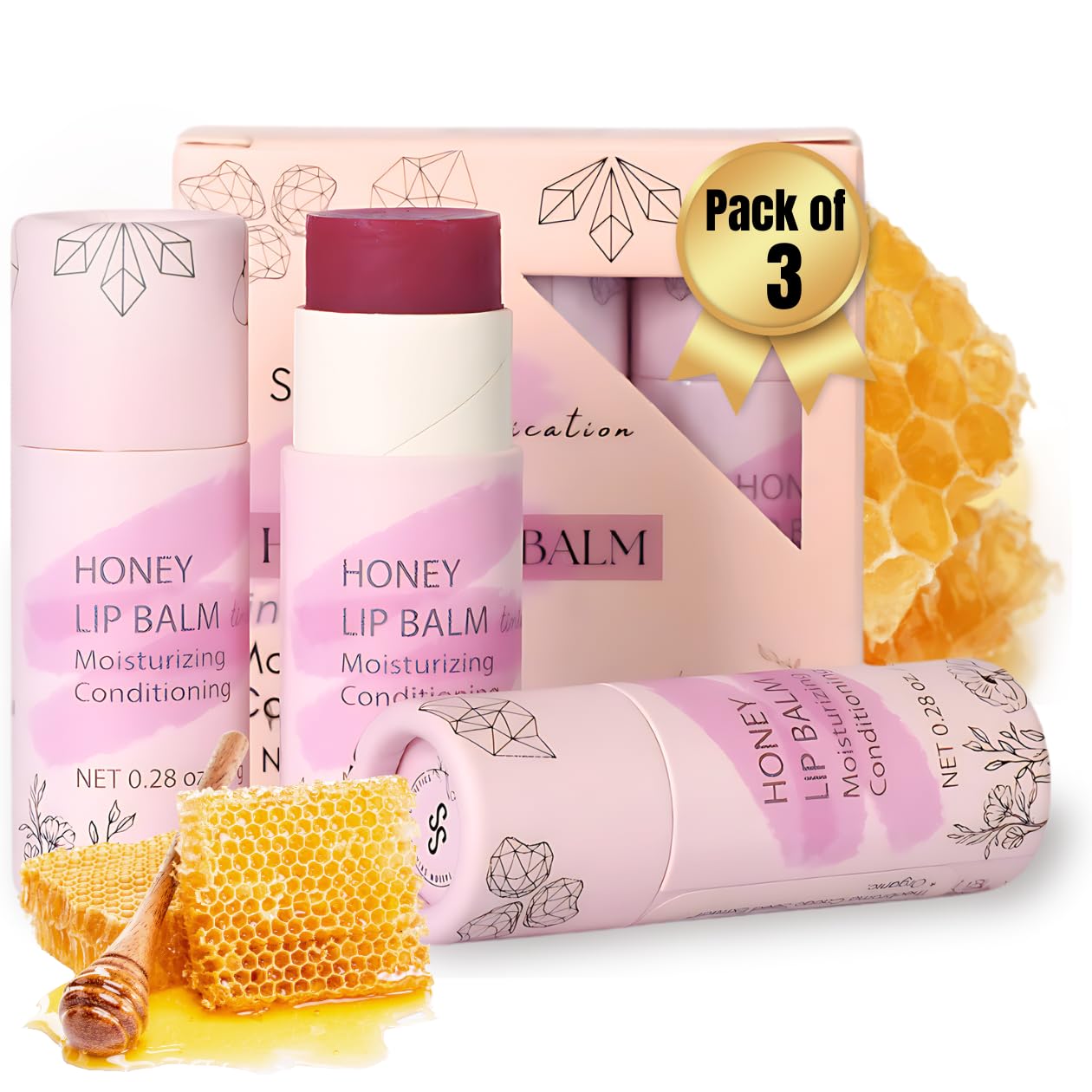 Amazon.com : Organic Honey Lip Balm - 100% Grassfed Beef Tallow ...