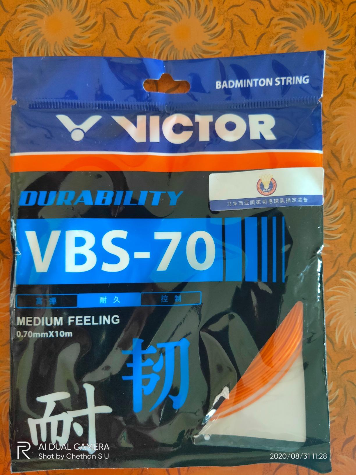 Buy VICTOR VBS-70 (0.70mm x 10mm) Durability Medium Feeling Badminton ...