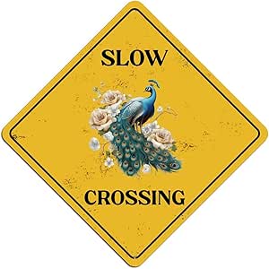 Amazon.com: Peacock Crossing Sign, Peacock Crossing Sign Metal, Peacock ...