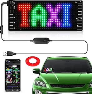 Amazon.com: Car LED Sign, 7''x3'' Flexible LED Signs for Car, USB 5V ...