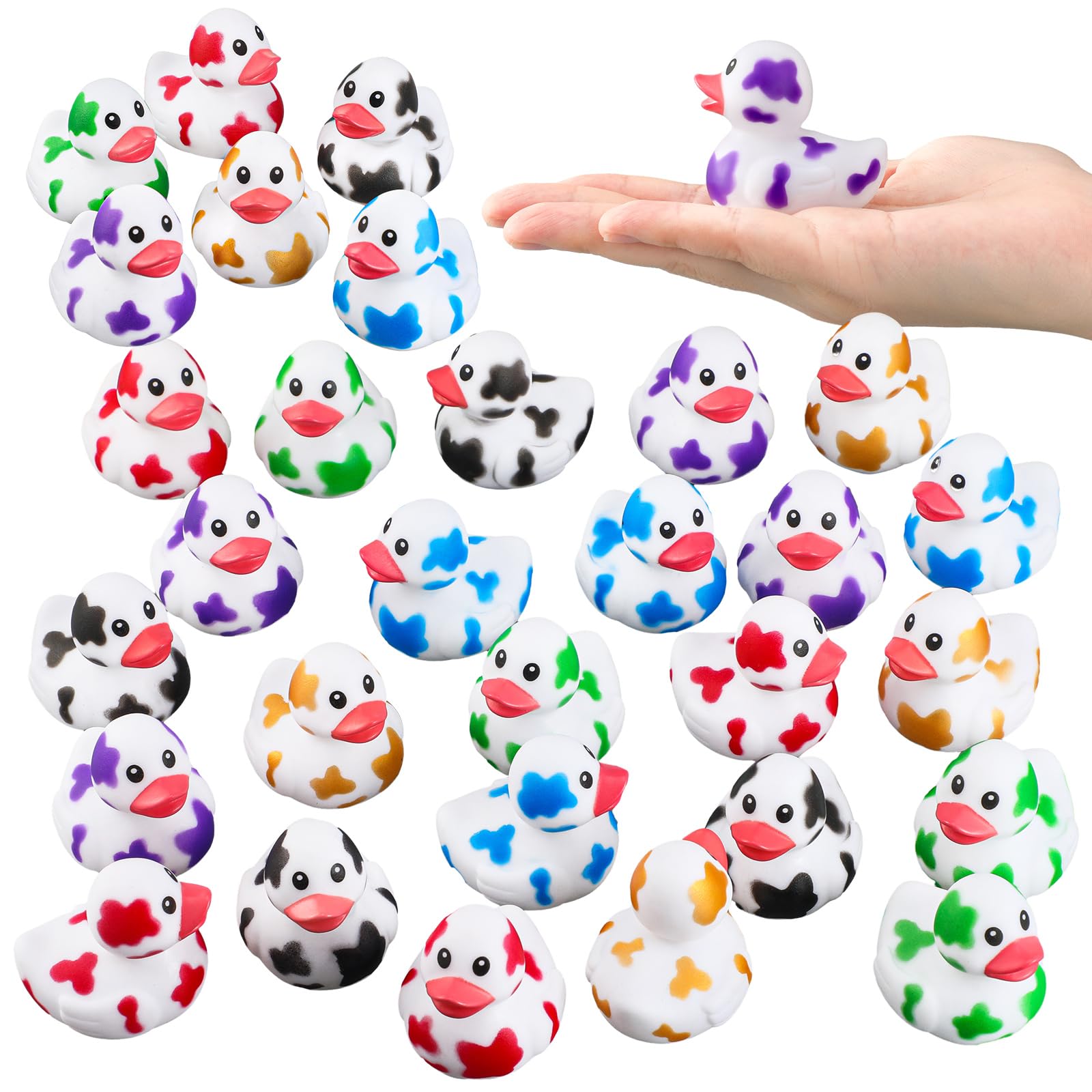 Snapklik.com : 12 Pcs Cow Ducks Mini Cow Rubber Duck Bulk Cowboy Rubber ...