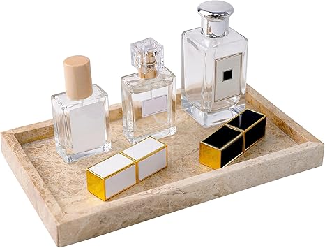 Amazon.com: WORHE Italy Natural Marble Vanity Tray for Jewelry, Perfume ...