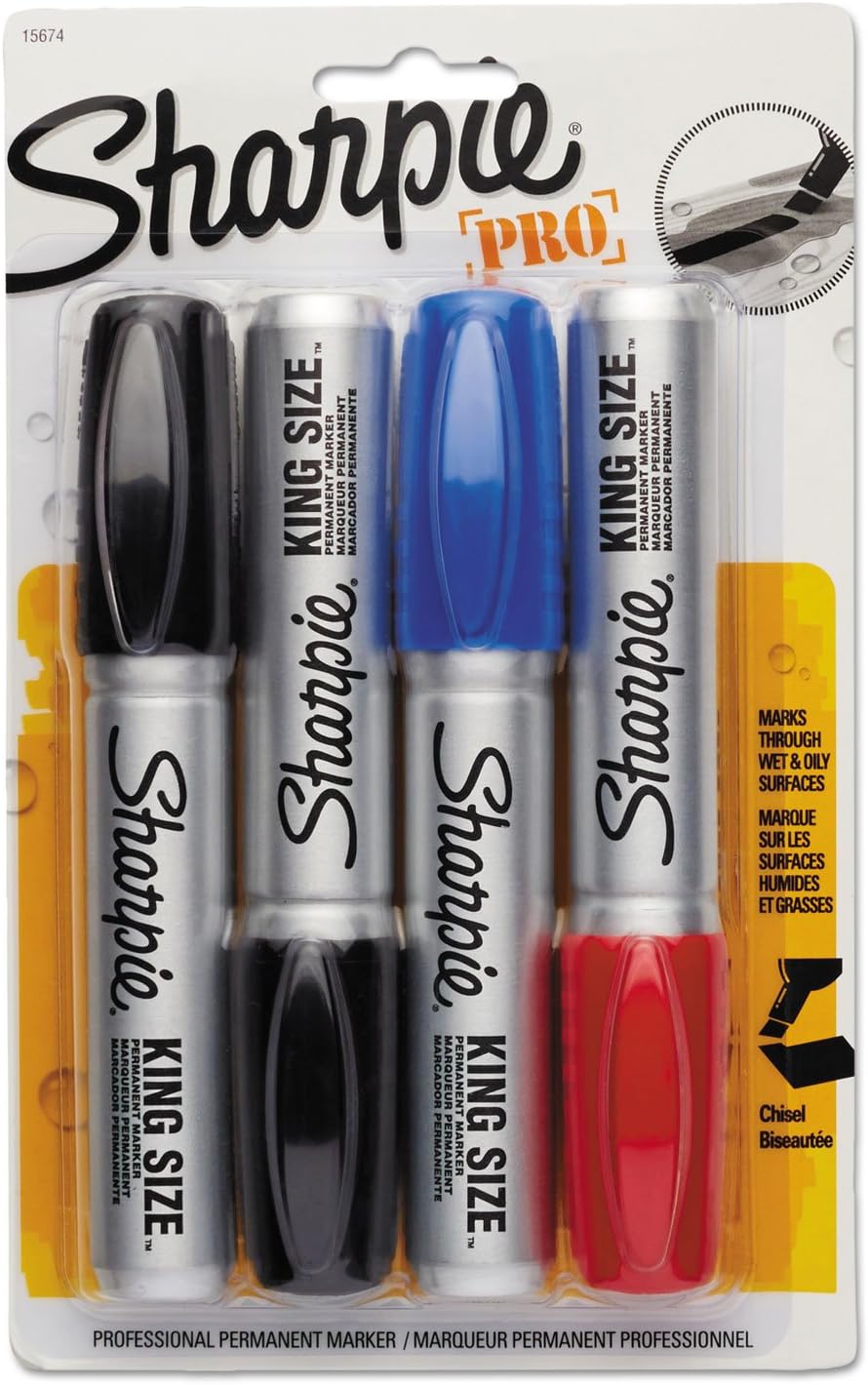 Amazon.com : Sharpie King Size Permanent Marker, Large Chisel Tip ...