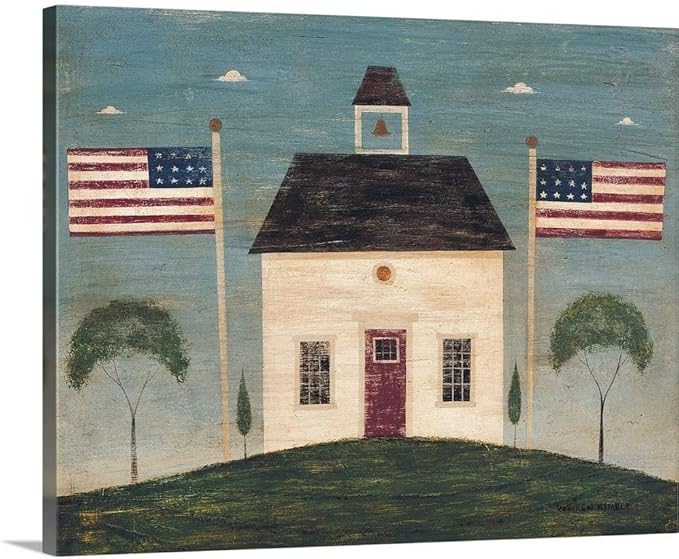 Amazon.com: CANVAS ON DEMAND School House Canvas Wall Art Print by ...