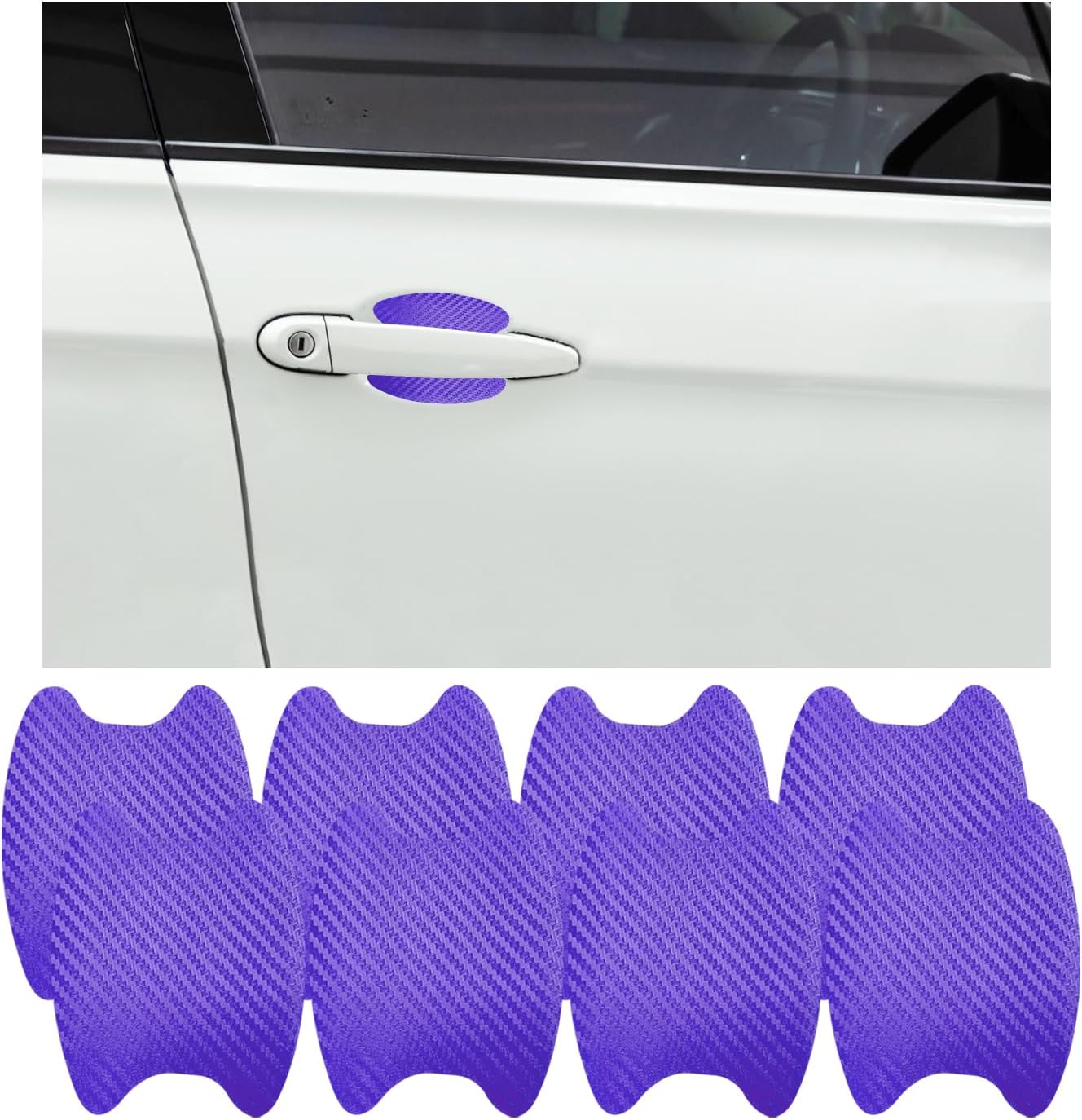 Amazon.com: Ziciner 8 PCS Car Door Handle Sticker, Carbon Fiber Texture ...
