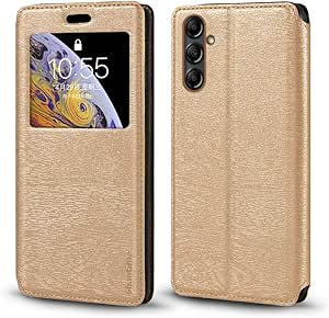 Amazon.com: Invisible Magnetic View Window PU Leather Flip Case Compatible with Samsung Galaxy ...