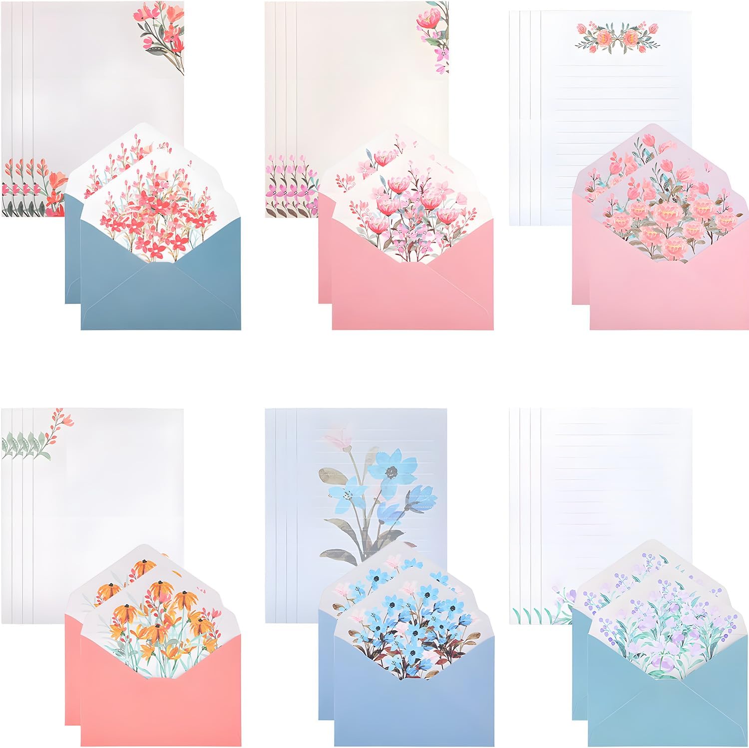 Floral Writing Paper and Envelopes Set - 36PCS Elegant Letter Writing ...