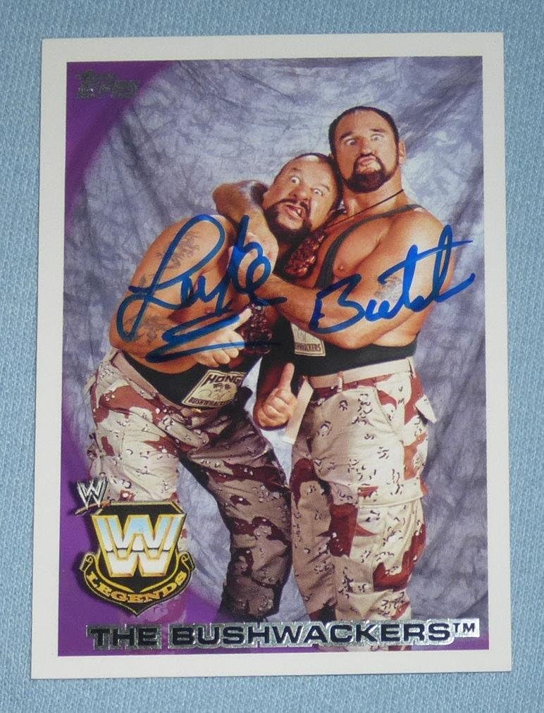 The Bushwhackers Luke Butch Signed 2010 Topps Card 101 WWE HOF Legends ...