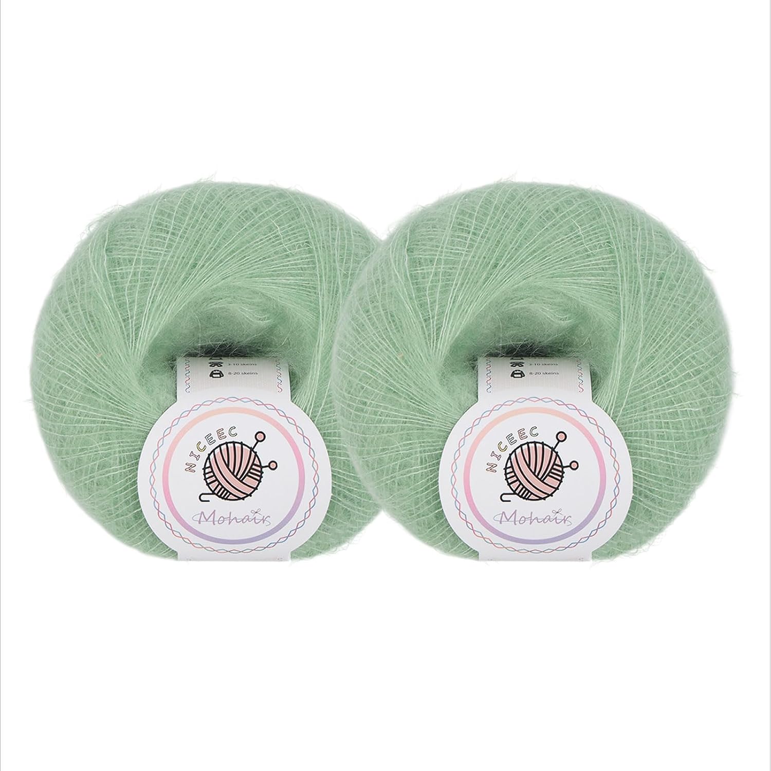 Amazon.com: NICEEC 2 Skeins Soft Mohair Yarn, Fluffy & Fuzzy, Luxurious ...
