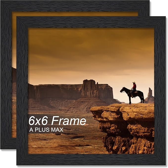 Amazon.com - A PLUS MAX 6x6 Picture Frame Set of 2, Black Engineered ...